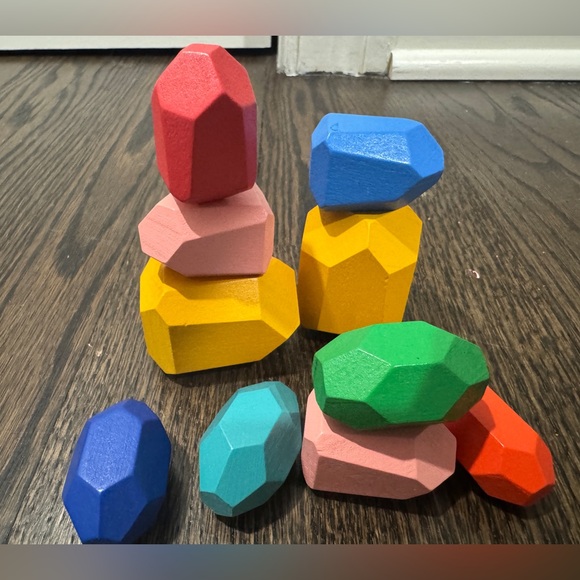 Toys | Wooden Stackable Balance Montessori Stones Toy | Poshmark